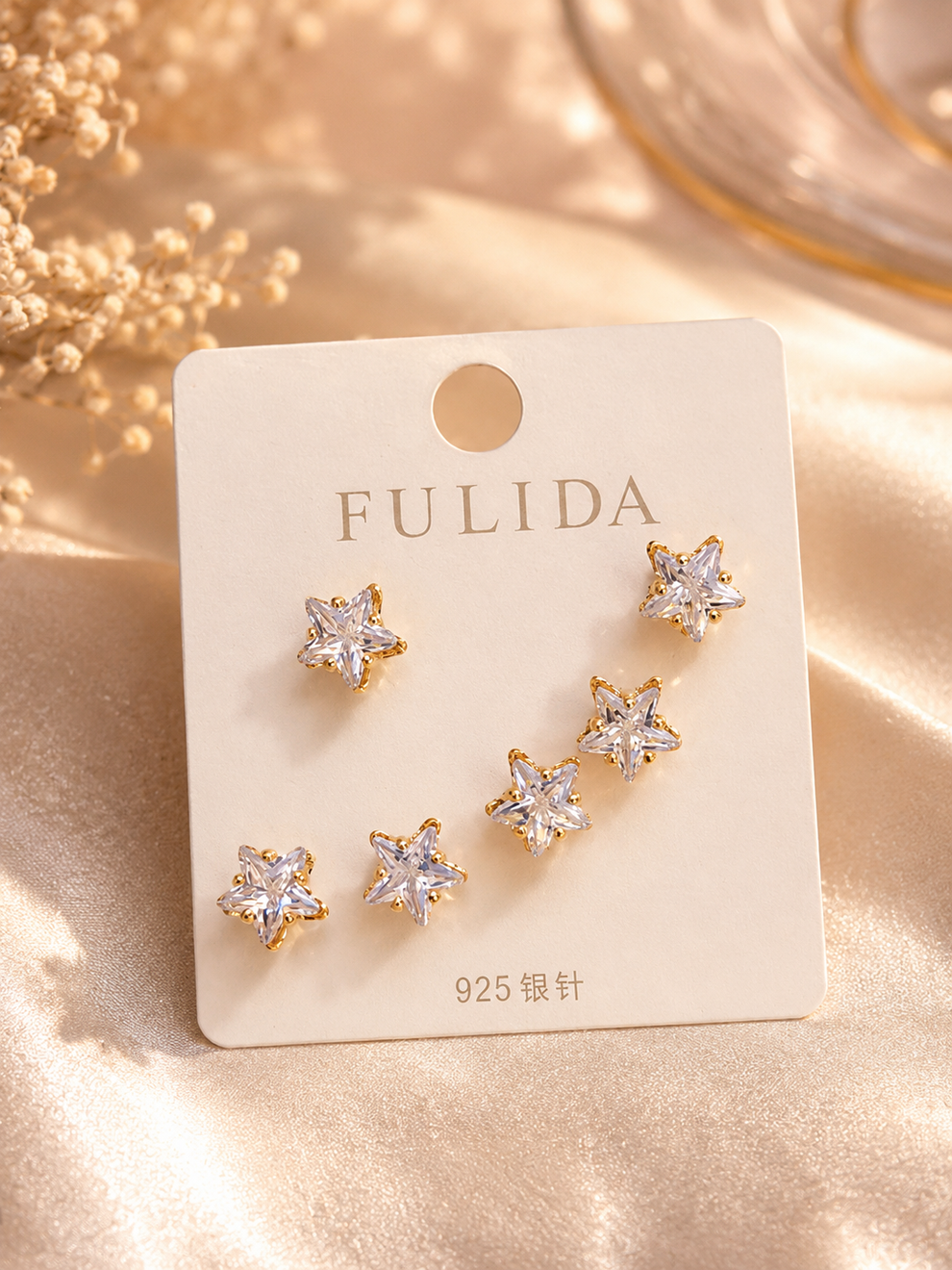 Sparkling Star-Shaped Zircon Stud Earrings for Women – RoseAuraJewels